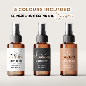 Editable Room Spray Label Template Canva, Linen Spray Bottle Label ...