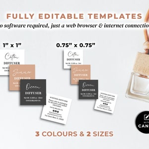 Car Diffuser Label Template Canva, Editable Hanging Air Freshener Label ...