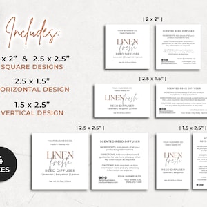 Reed Diffuser Bottle Label Template Canva, Editable Room Fragrance ...