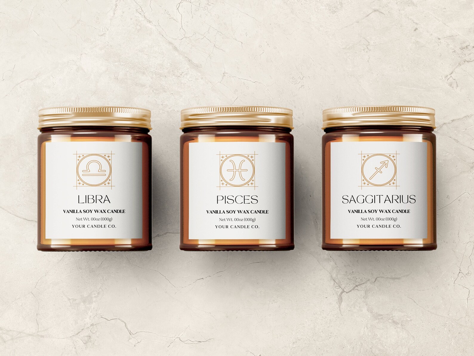 Printable Zodiac Candle Labels Template Canva, Horoscope Candle Label ...