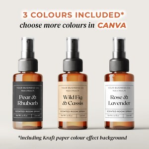 Editable Room Spray Label Template Canva, Printable Rustic Linen Spray ...