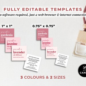 Car Diffuser Label Template Canva, Editable Hanging Diffuser Label ...