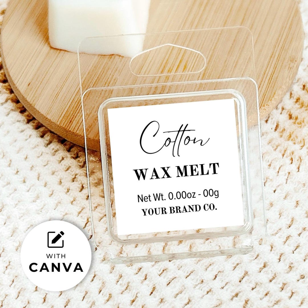 Square Wax Melt Label Template Canva, Editable Wax Sampler Label Design ...