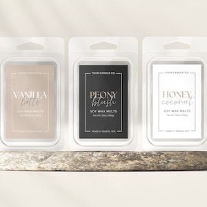 Wax Melt Label Template Editable in Canva, Custom Wax Melt Label ...