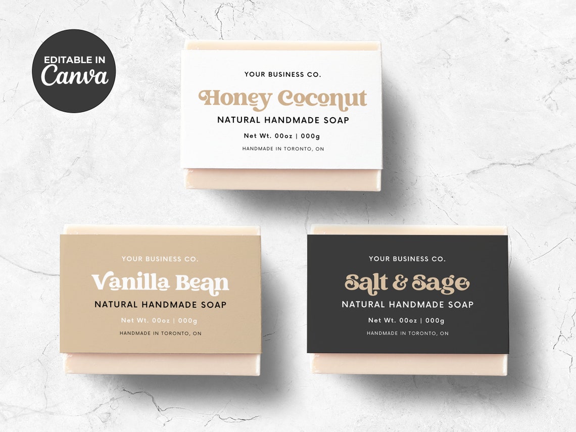 Editable Soap Label Template Canva Soap Band Template Soap - Etsy UK