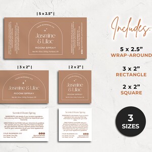 Editable Room Spray Label Template Canva, Boho Linen Spray Bottle Label ...