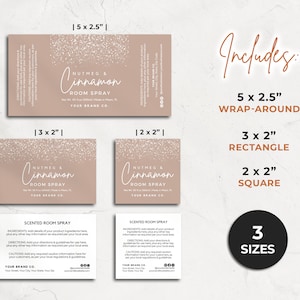Editable Room Spray Label Template Canva, Modern Linen & Body Mist ...