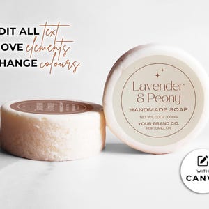 Editable Round Soap Label Template Canva, Boho Soap Bar Label Design ...