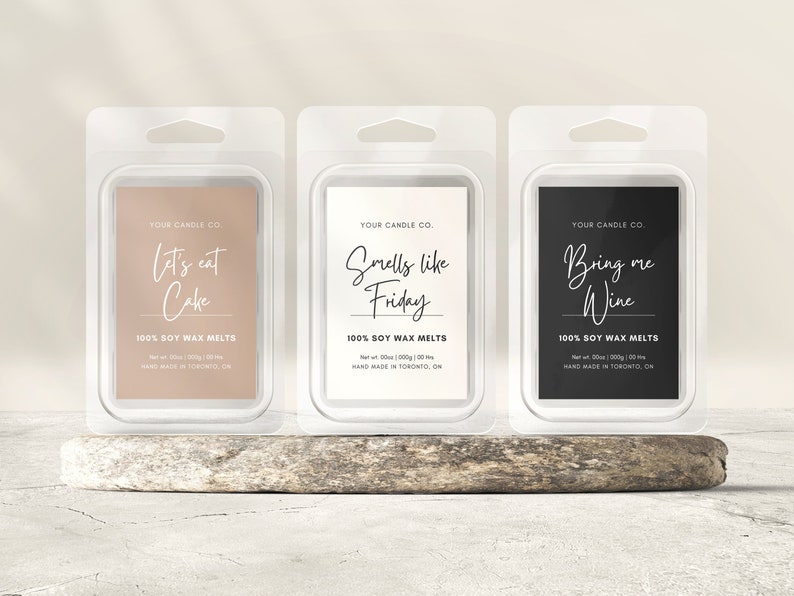 Editable Wax Melt Label Template Canva, Fun Quote Label Design ...