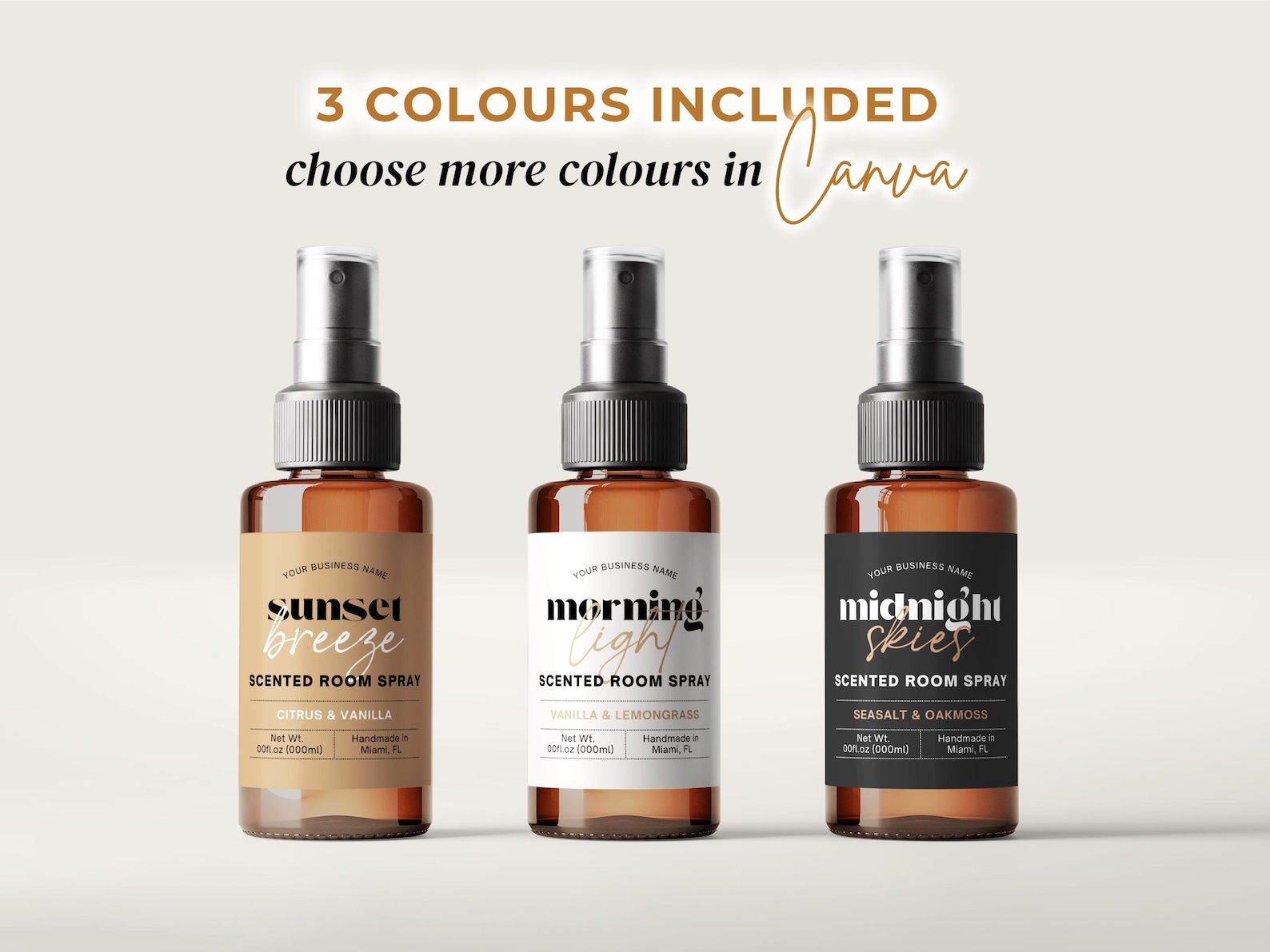 Editable Room Spray Label Template Canva, Modern Linen Spray Bottle ...