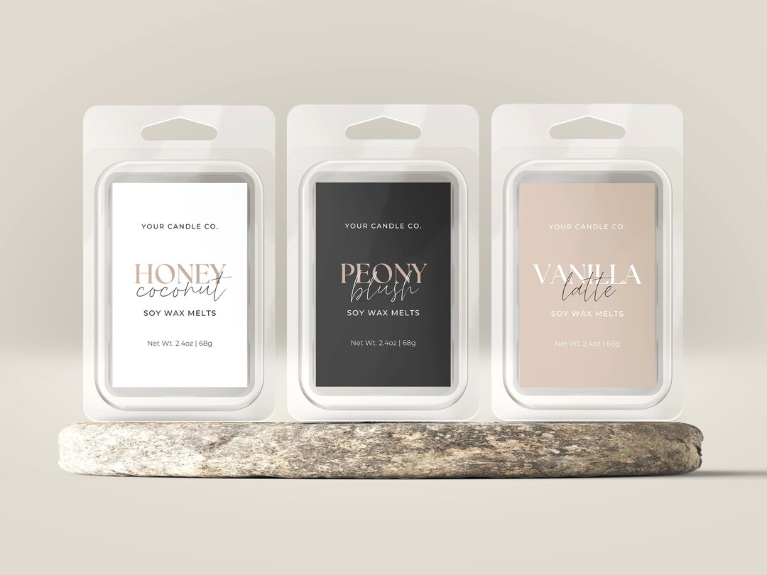 Wax Melt Label Template Editable in Canva, Custom Wax Melt Label ...