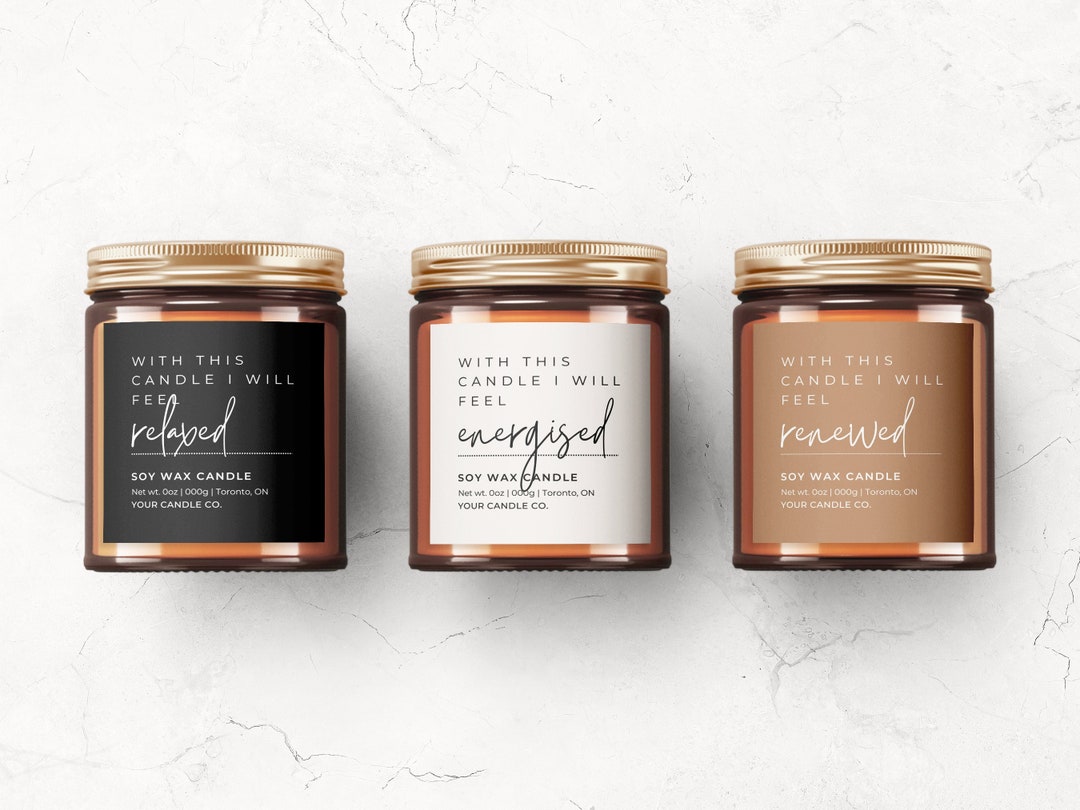 Printable Candle Label Template Canva, Editable Positive Affirmation ...