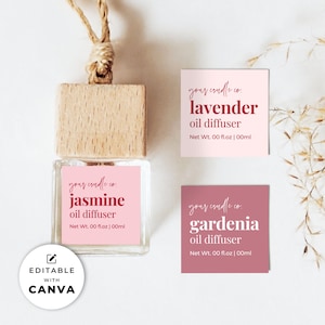 Car Diffuser Label Template Canva, Editable Hanging Diffuser Label ...