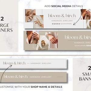 Etsy Shop Banner Kit Template Canva, Elegant Etsy Store Branding Set ...