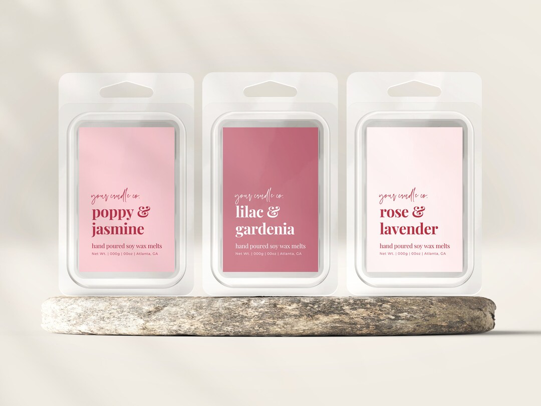 Wax Melt Label Template Editable in Canva, Custom Wax Melt Label ...