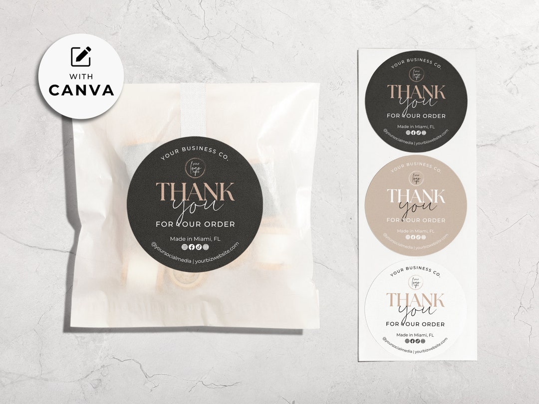 Round Package Label Template Canva, Editable Box Label Design ...