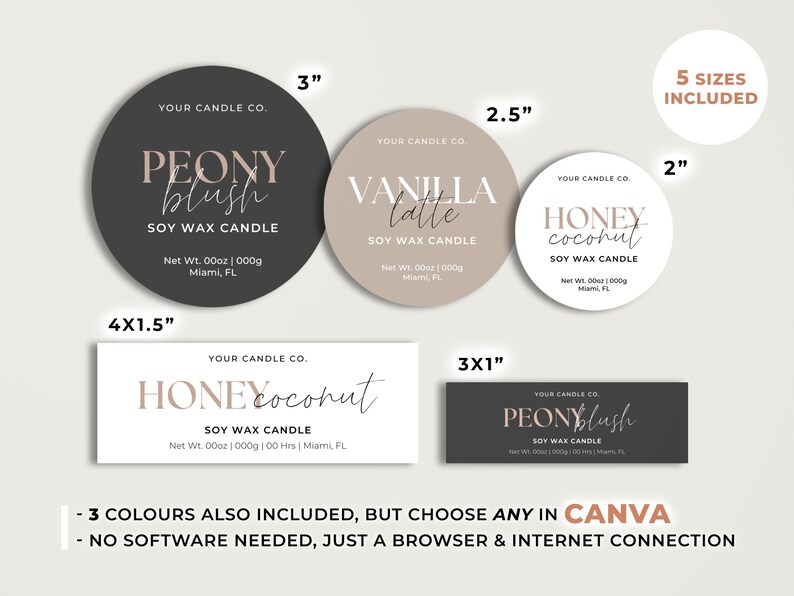Printable Candle Label Template Canva, Modern Candle Label Design ...