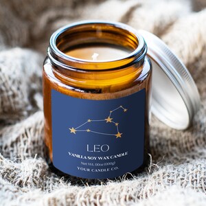 Printable Zodiac Candle Labels Template Canva, Horoscope Candle Label ...