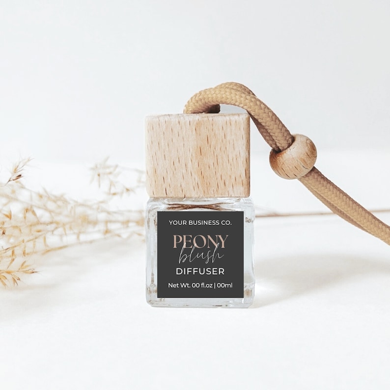 Car Diffuser Label Template Canva, Editable Hanging Diffuser Label ...