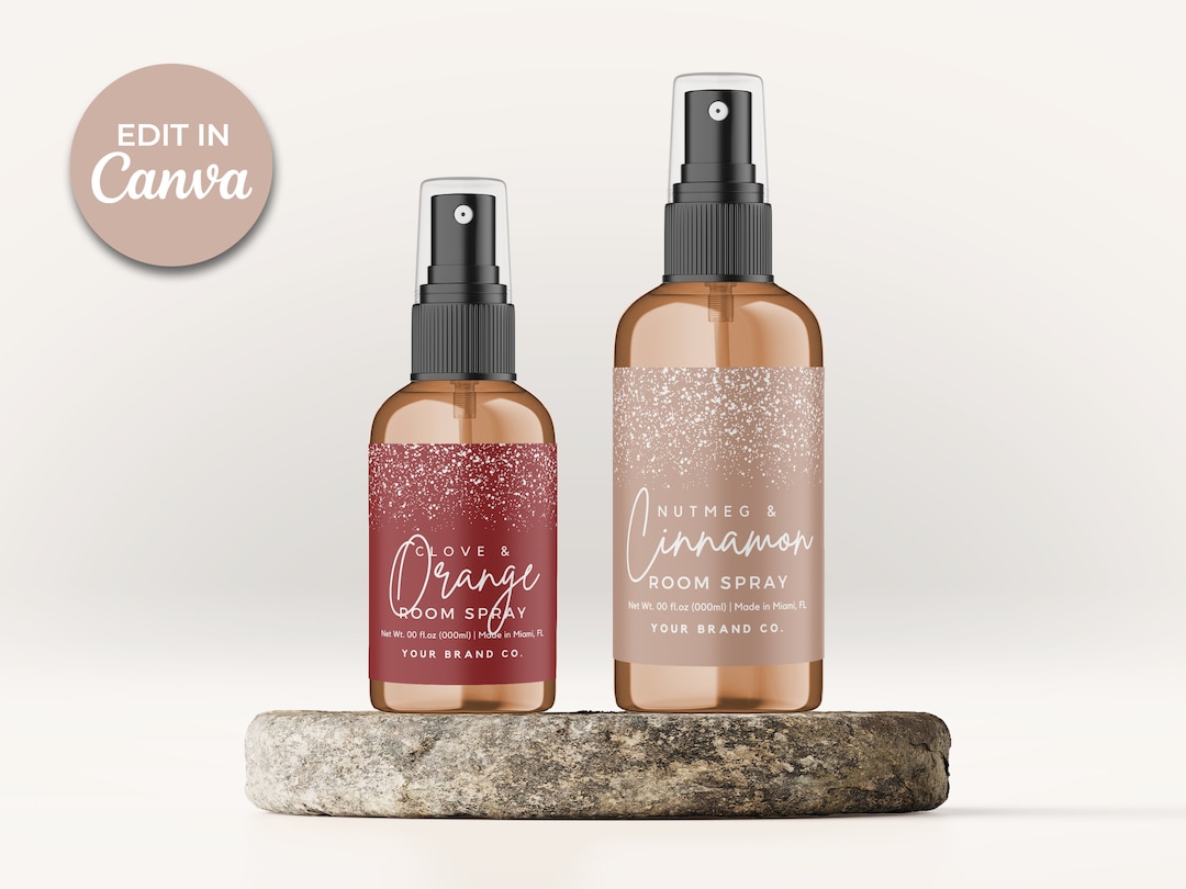 Editable Room Spray Label Template Canva, Modern Linen & Body Mist ...
