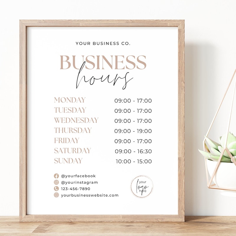Business Hours Sign - Etsy