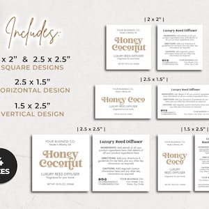 Reed Diffuser Bottle Label Template Canva, Editable Room Diffuser ...