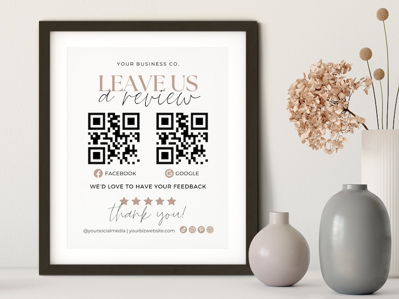 Editable Leave Us a Review Template QR Code, Printable Google Review ...
