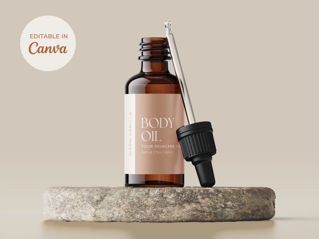 Editable Dropper Bottle Label Template, Essential Oil Custom Product ...
