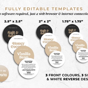 Round Wax Melt Label Template Canva, Editable Custom Wax Melt Label ...