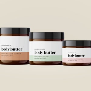 Printable Body Butter Label Template Editable Cosmetic Body - Etsy