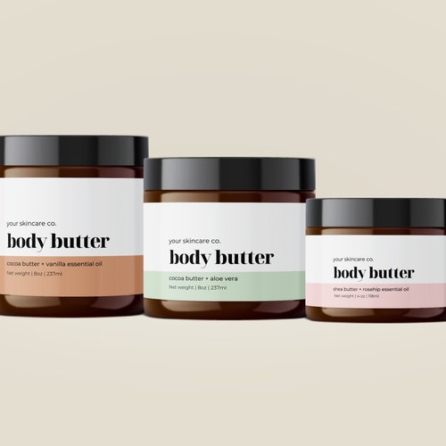 DIY Editable Body Product Label Body Butter Label Custom - Etsy