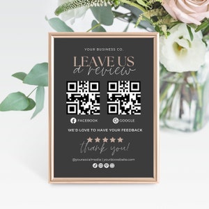 Editable Leave Us a Review Template QR Code, Printable Google Review ...