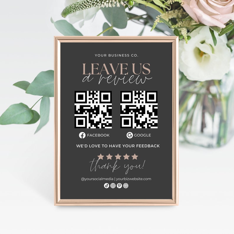 Editable Leave Us a Review Template QR Code, Printable Google Review ...