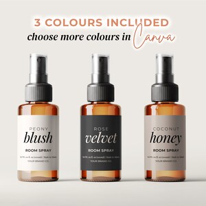 Editable Room Spray Label Template Canva, Linen Spray Bottle Label ...