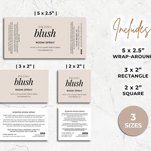 Editable Room Spray Label Template Canva, Linen Spray Bottle Label ...