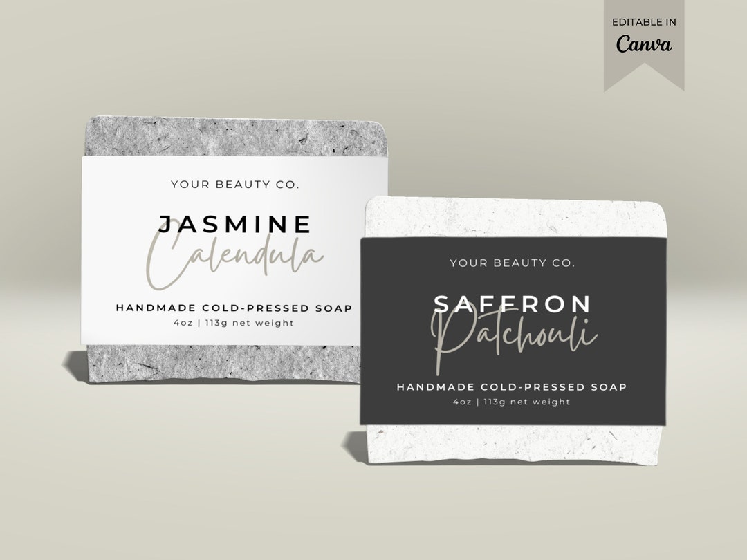 Soap Bar Label Template Canva, Editable Soap Band Template, Printable ...