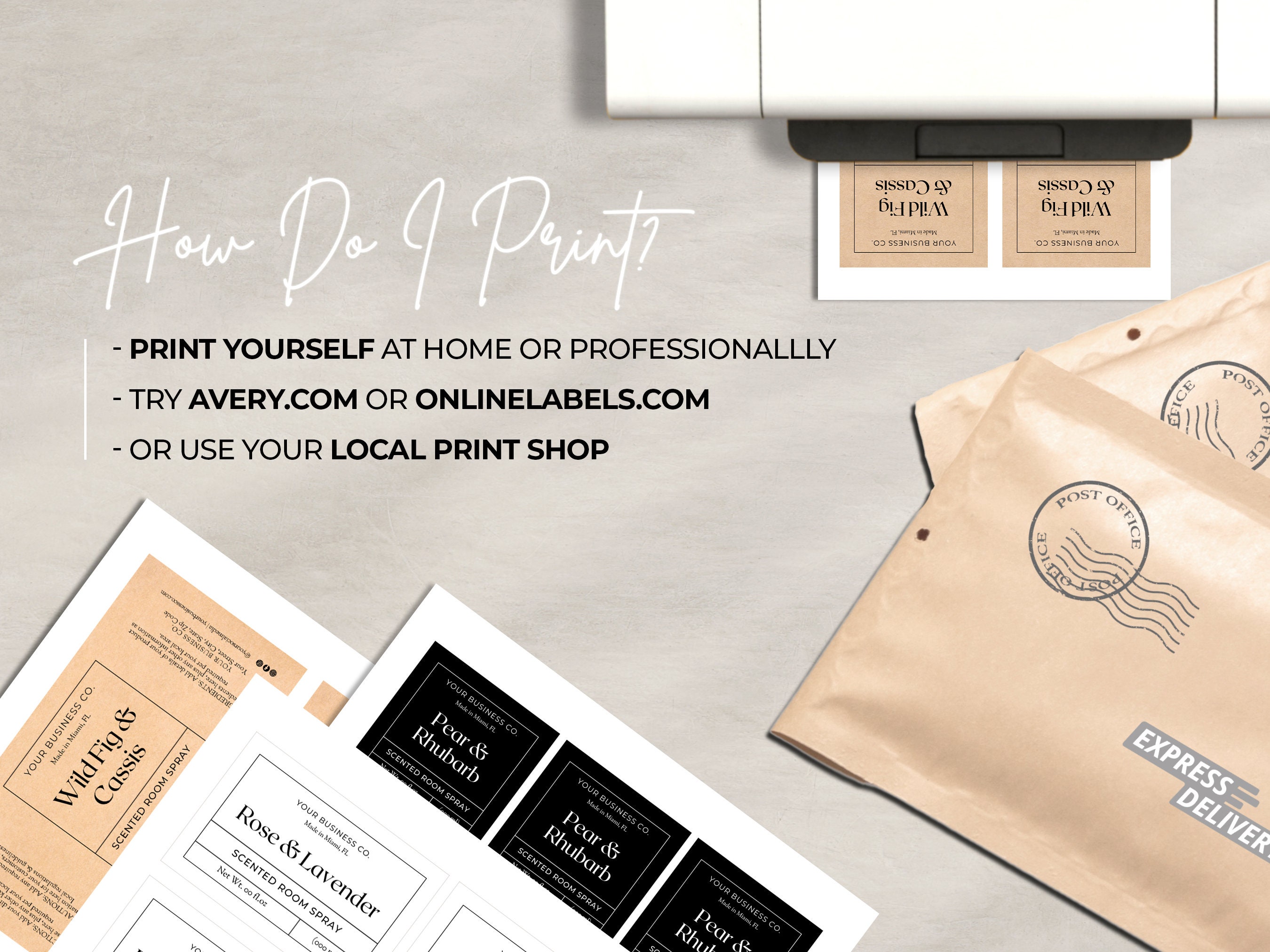 Editable Room Spray Label Template Canva, Printable Rustic Linen Spray ...