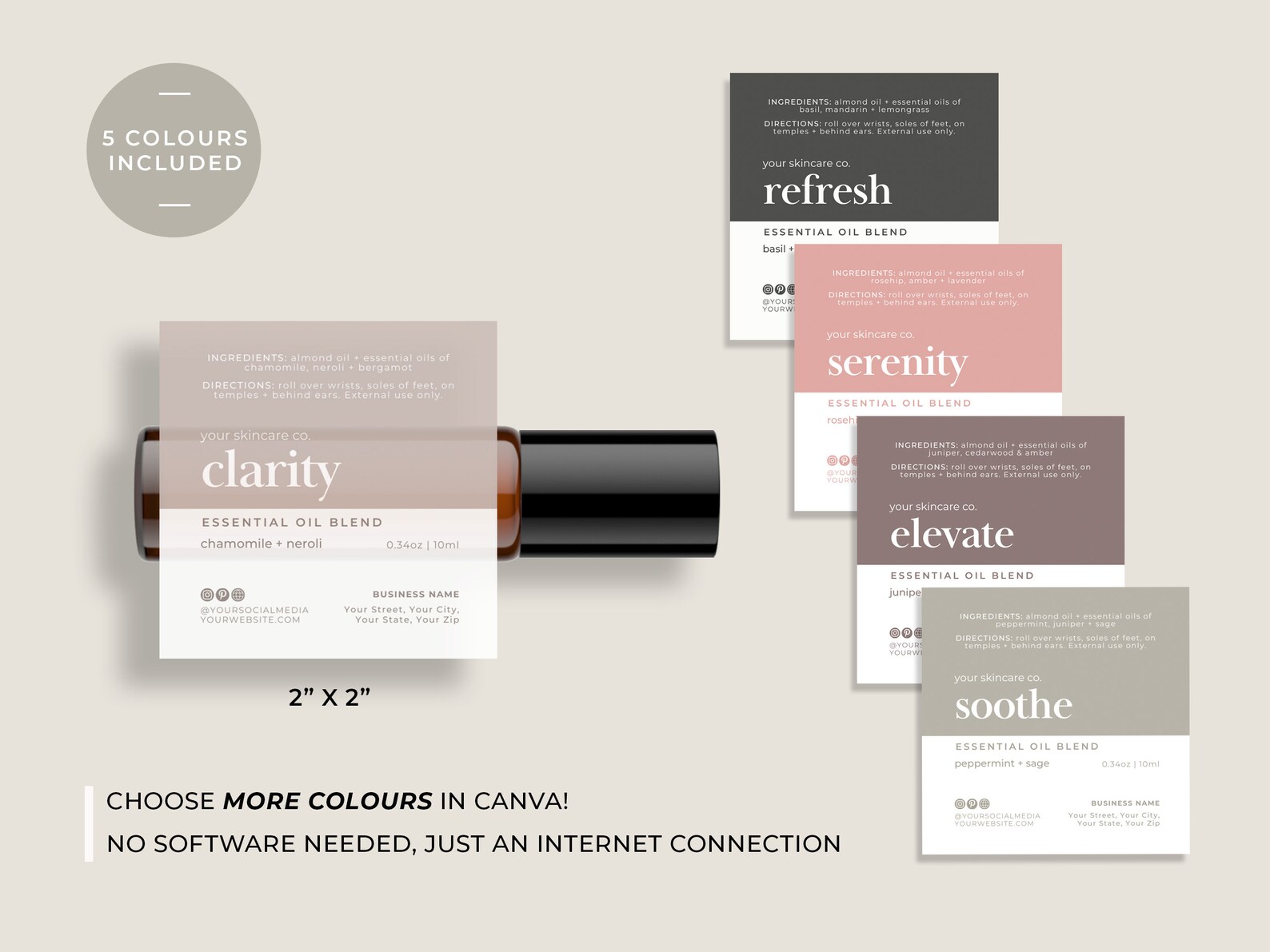 Essential Oil Product Label Template Printable Editable - Etsy