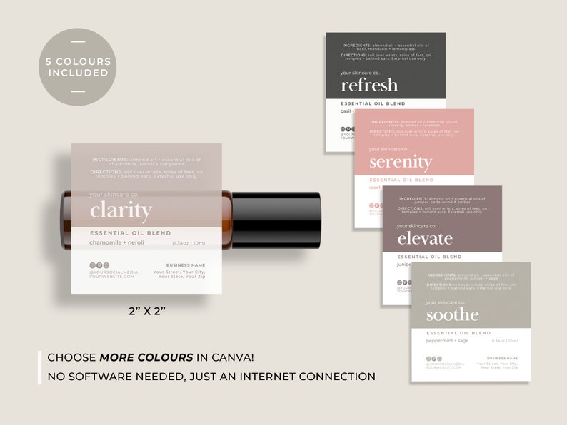 Essential Oil Product Label Template Printable Editable - Etsy