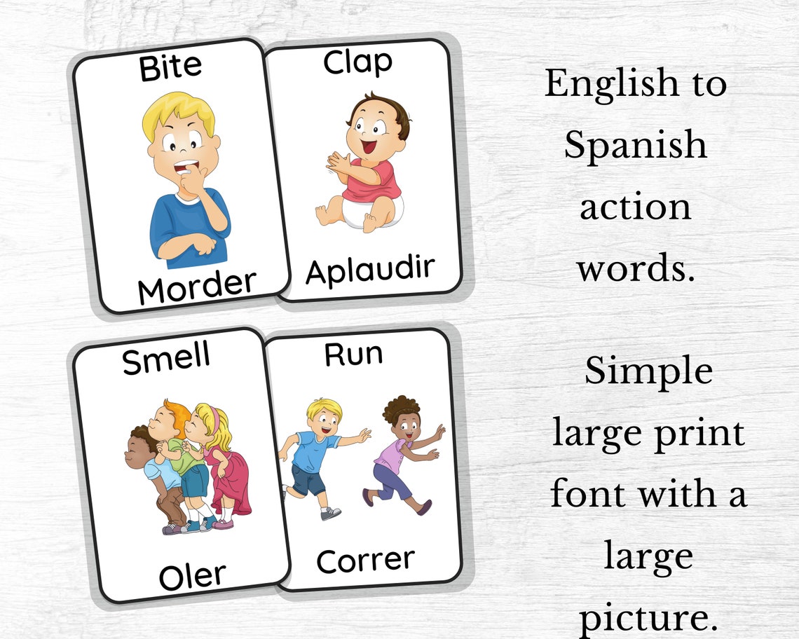 Bilingual English Spanish Flashcards Montessori Color - Etsy España