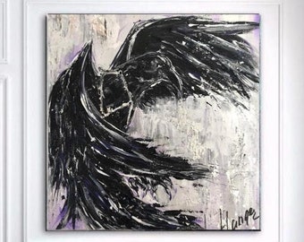 Abstract Raven Art | Etsy