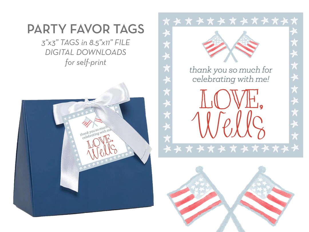 ALL-AMERICAN | All-american Boy or Girl | Party Favor Gift Tags ...