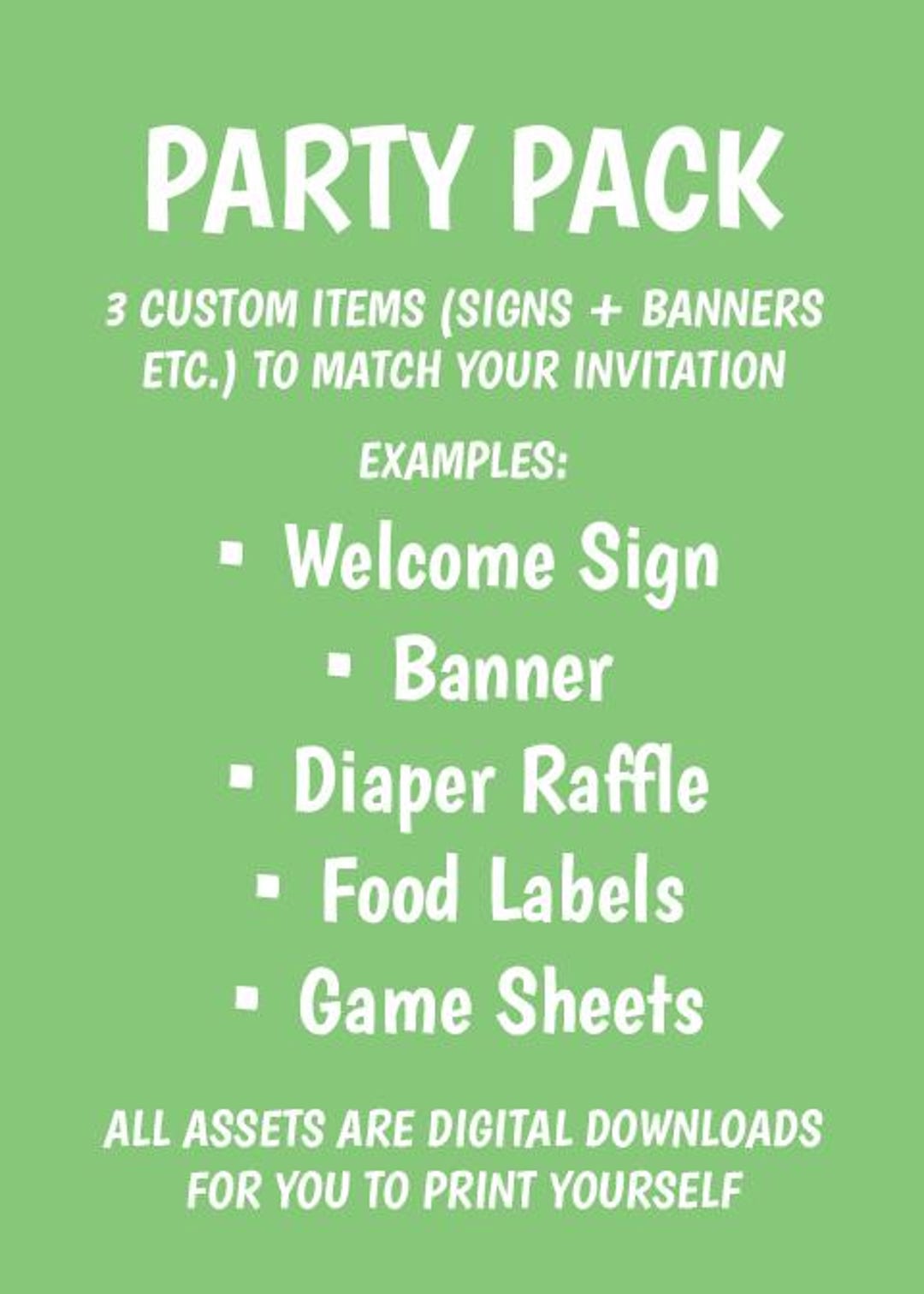 PARTY PACK | Bundle of 3 | Custom Items for Your Party! - Etsy