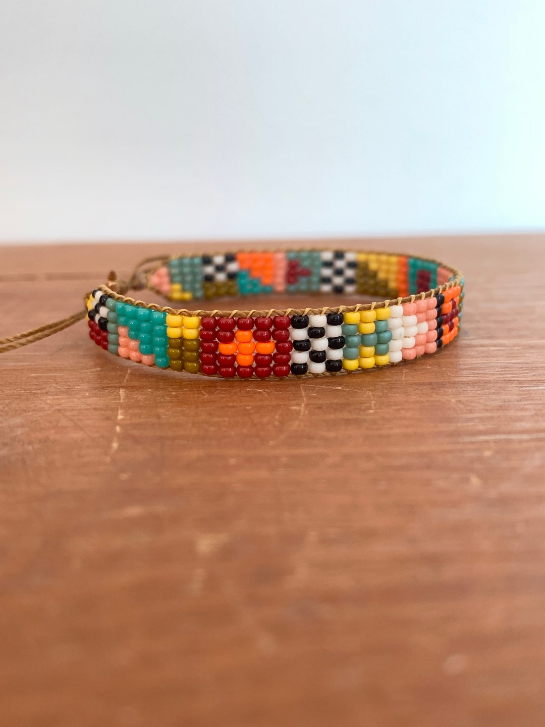Colorful Boho Bracelets Surfer Bracelet Checkered Design Tiny Bead ...