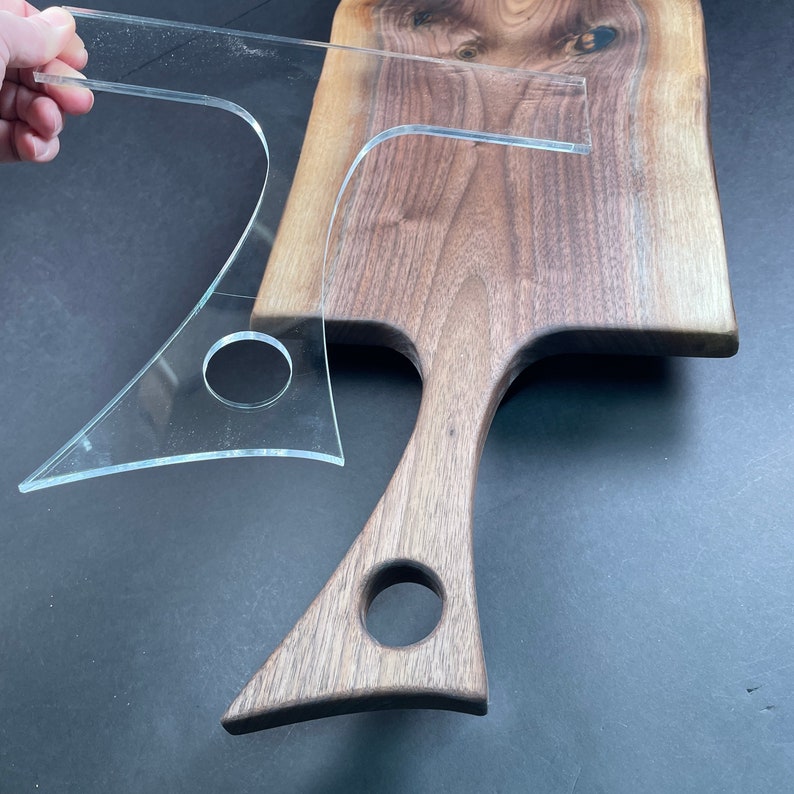 Swoosh Charcuterie Board Handle Router Template clear - Etsy