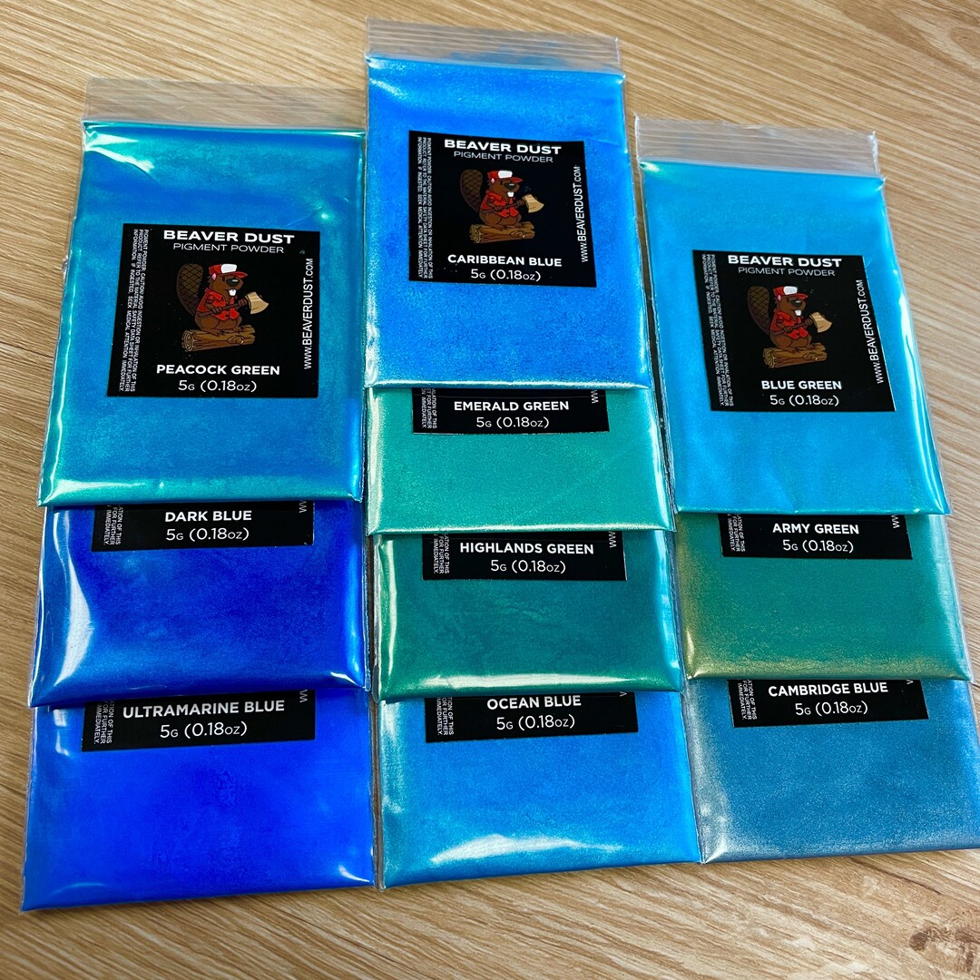 Mica Powder Variety Pack #7 (cool Blue/green) - Beaver Dust Pigments - Etsy