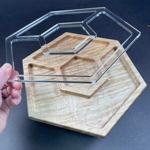 Hexagon With Centre Pocket Valet Tray Router Templates (clear Acrylic ...