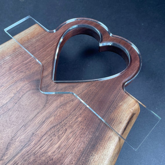 Modern Heart Charcuterie Board Handle Template clear Acrylic | Etsy
