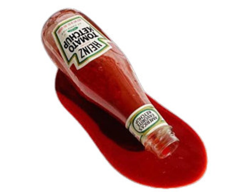 Display Faux Food Prop Glass Ketchup Bottle Spilled | Etsy