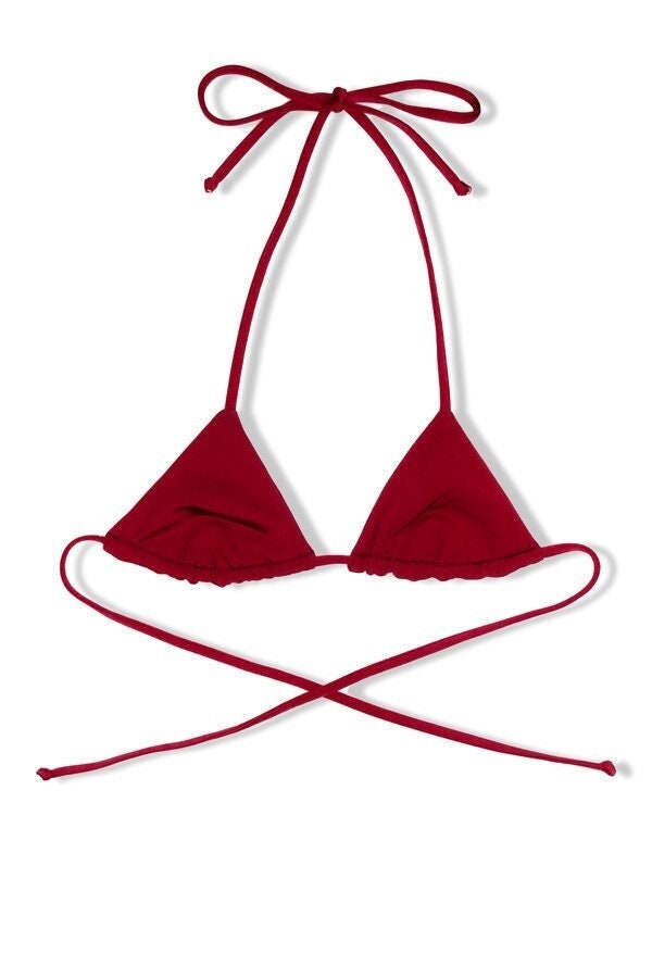 Red Triangle Bikini Top/ Classic Swimwear Top ! Adjustable Bikini ...